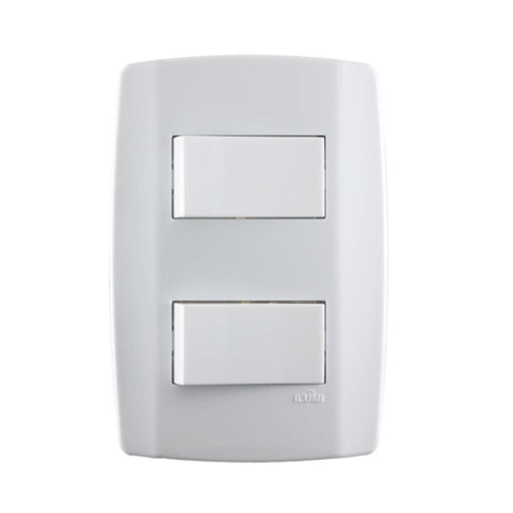 Conjunto com 2 Interruptores Simples 10A 250V Slim Ilumi - Big Coisas Conjunto com 2 Interruptores Simples 10A 250V Slim Ilumi - Big Coisas